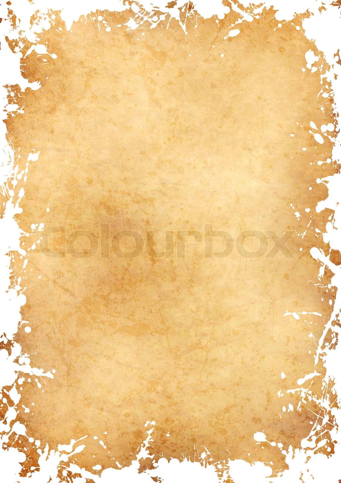 Pergament Blatt mit Grunge- weiße Tinte Rahmen | Stock Bild | Colourbox