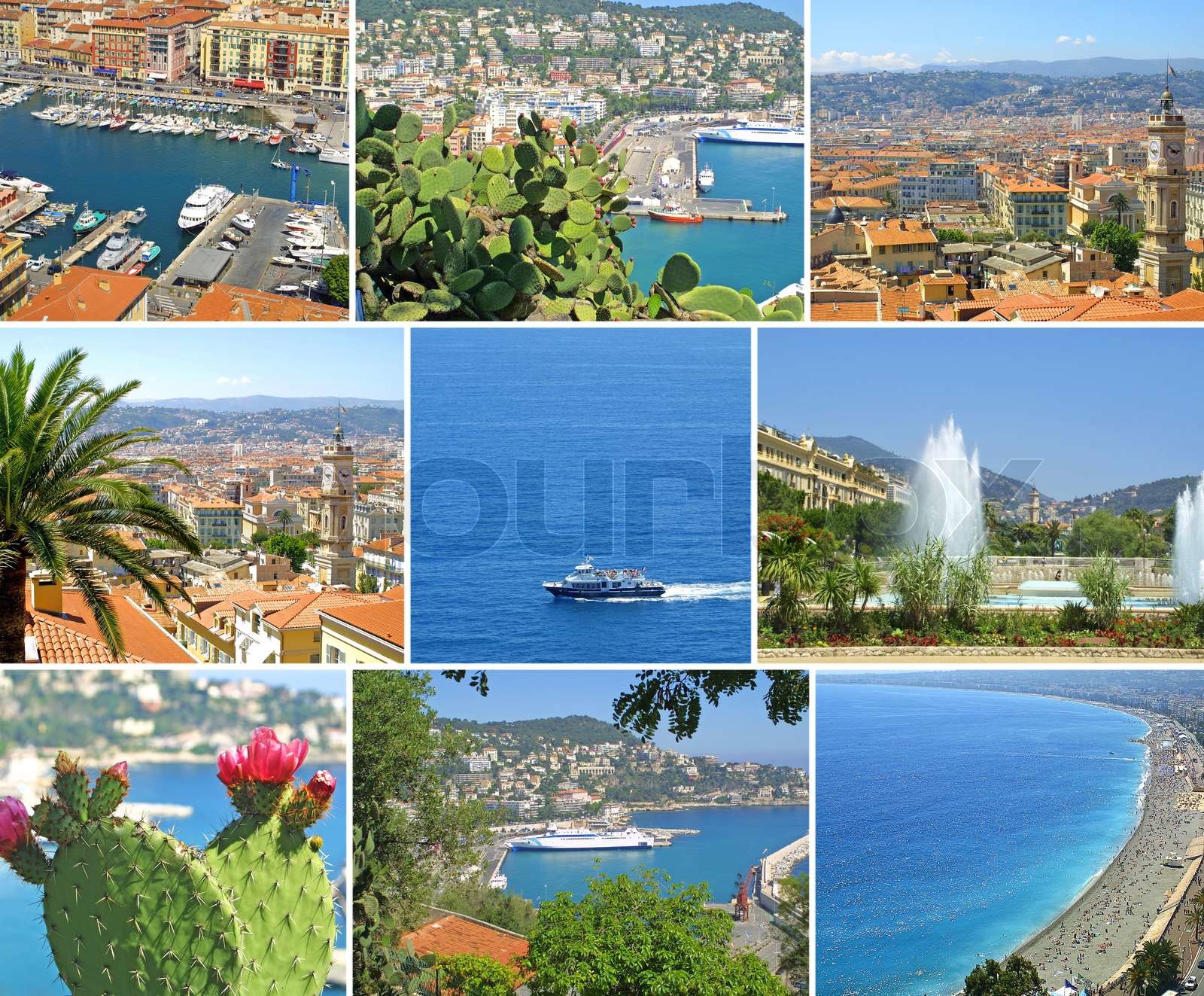 Summer Collage aus der City von Nizza Fotos | Stock Bild | Colourbox