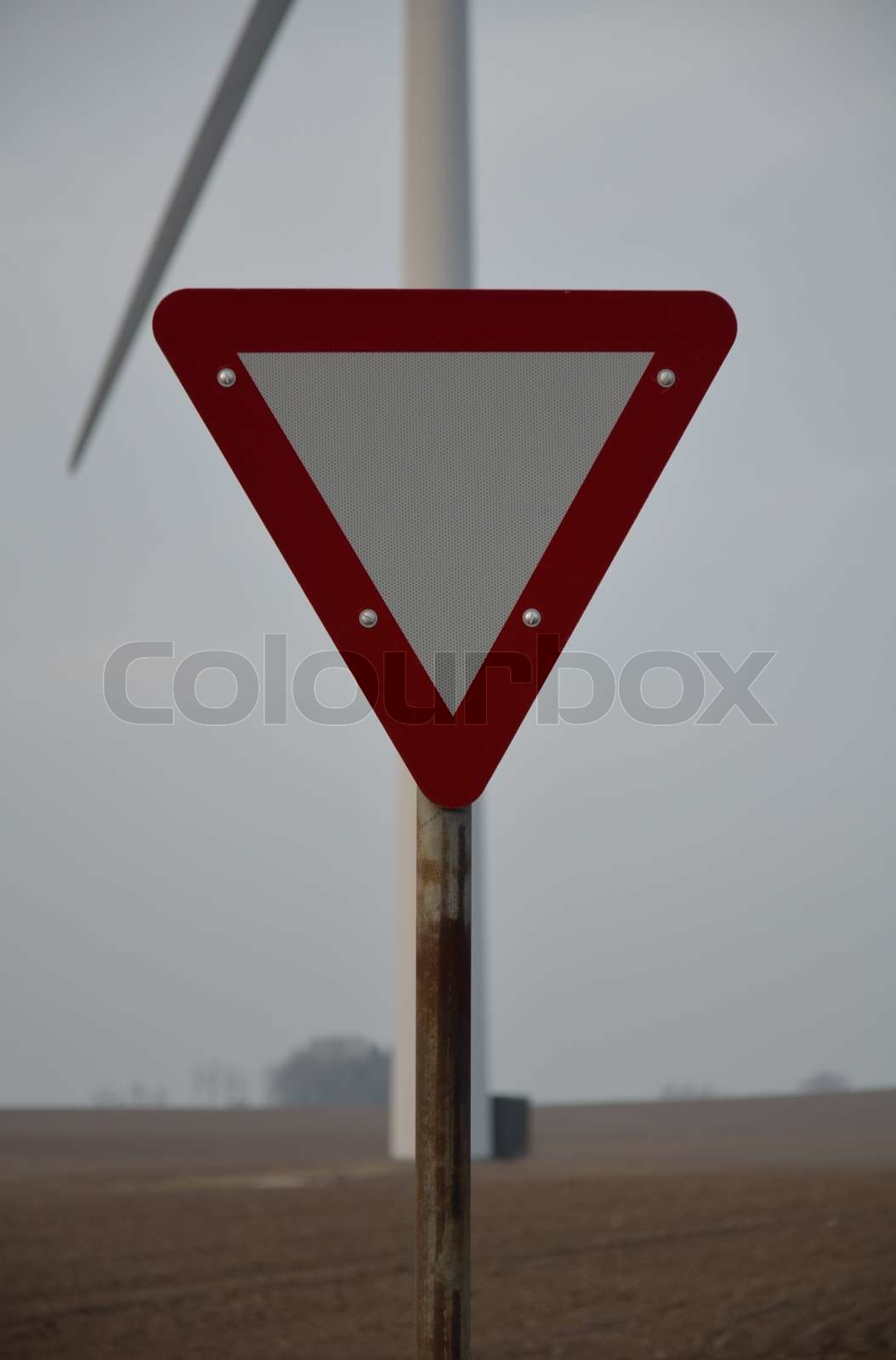 Fuld stop skilt og vindmølle | Stock foto | Colourbox