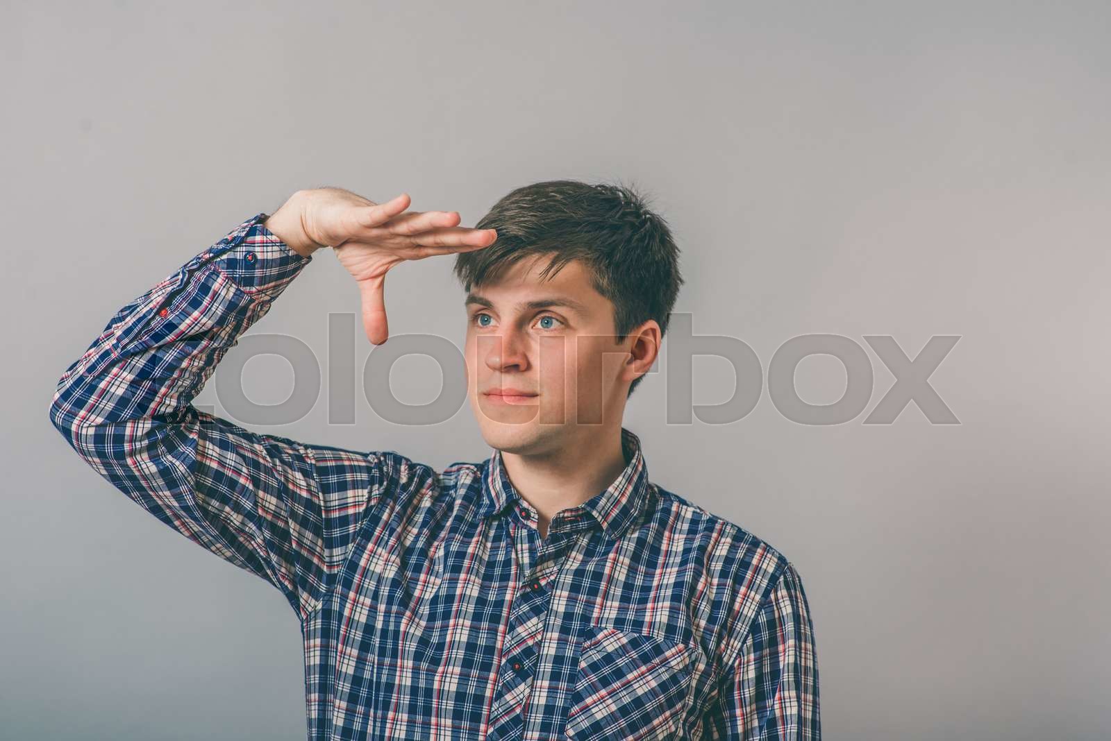 a man looks into the distance - Stock Image - Everypixel