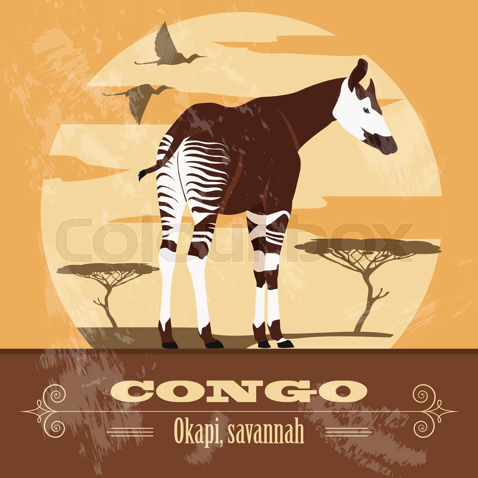 Democratic republic of Congo landmarks. | Stock vector | Colourbox