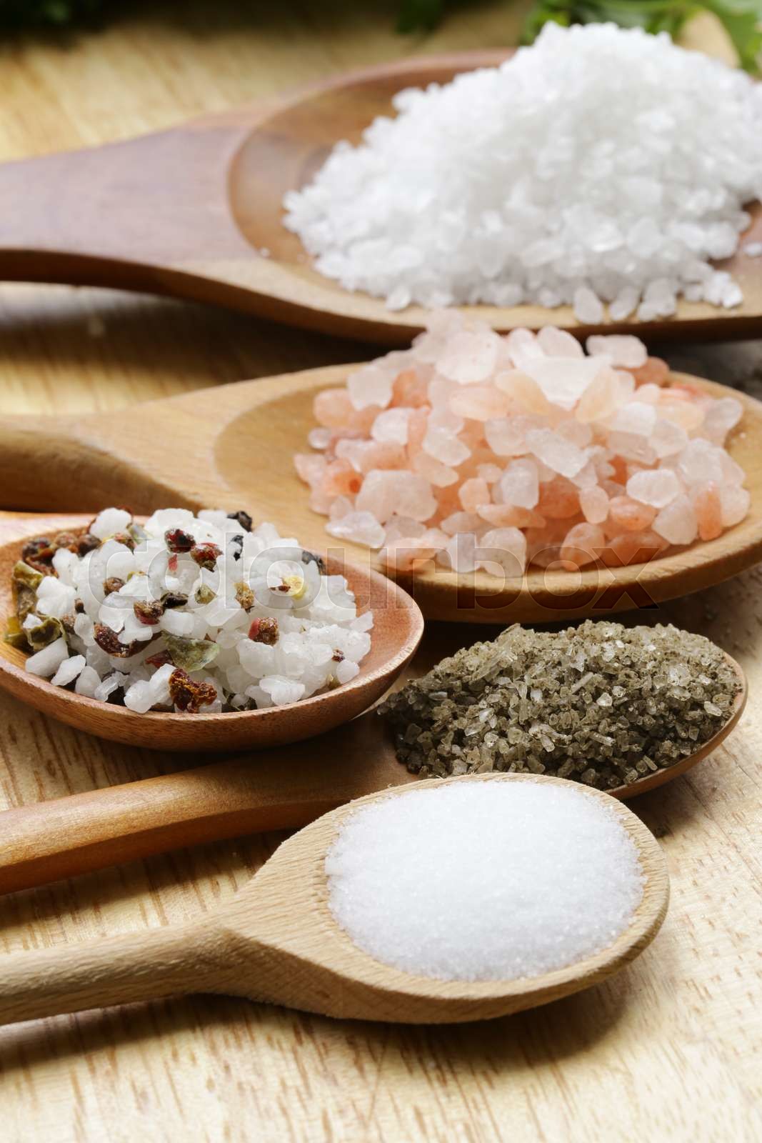 different types of salt | Stock image | Colourbox