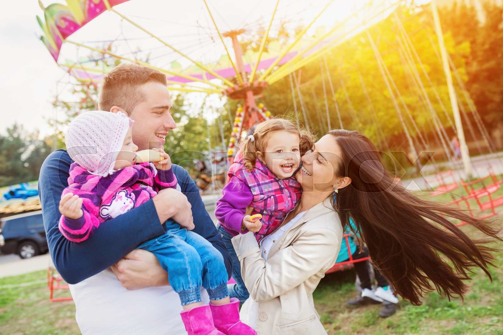 Family at fun fair | Stock image | Colourbox