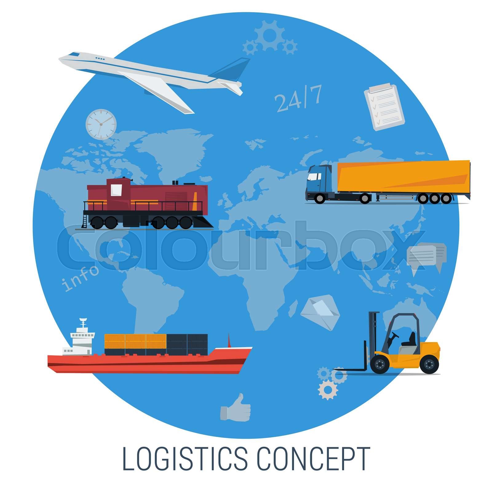 Vector concept of logistics global transportation | Stock vector ...