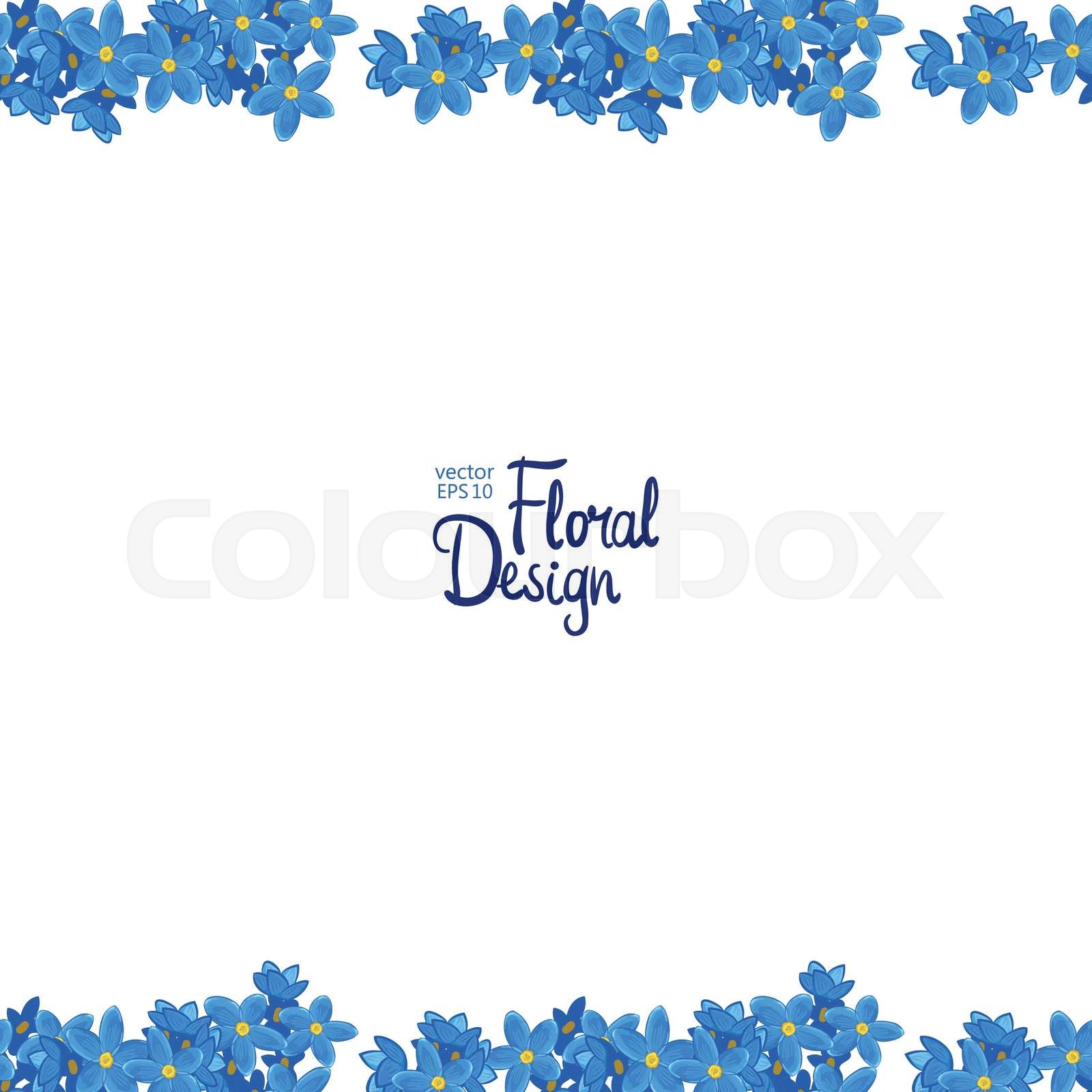 Vector border with forget-me-not flowers | Stock vector | Colourbox