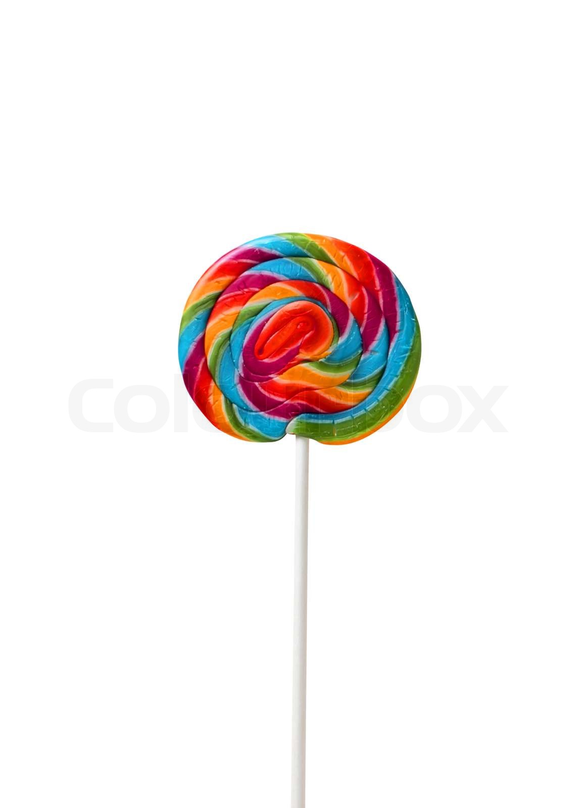 Striped Lollipop With White Background