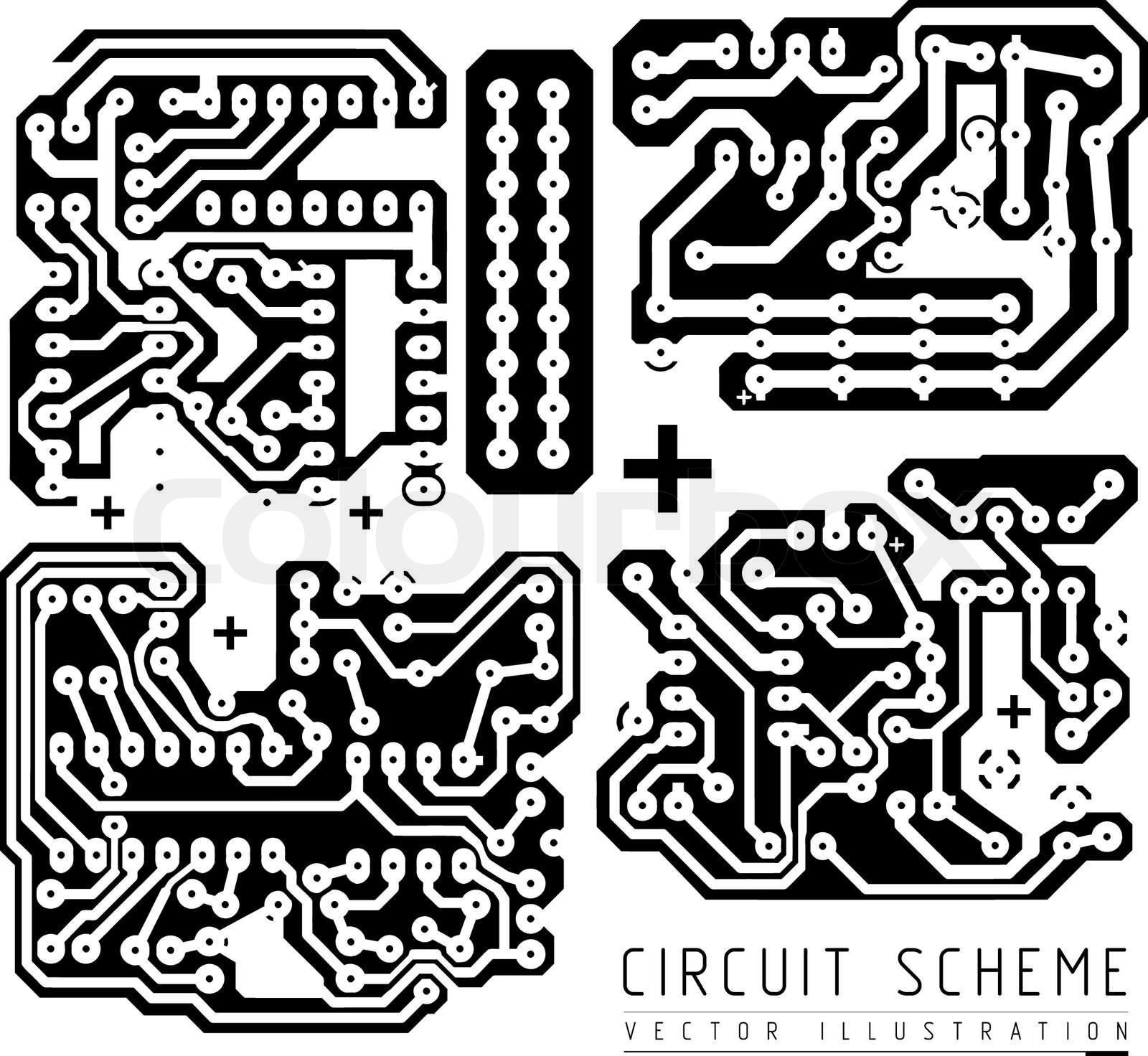 printplade vektor illustration isoleret på hvid baggrund | Stock vektor ...