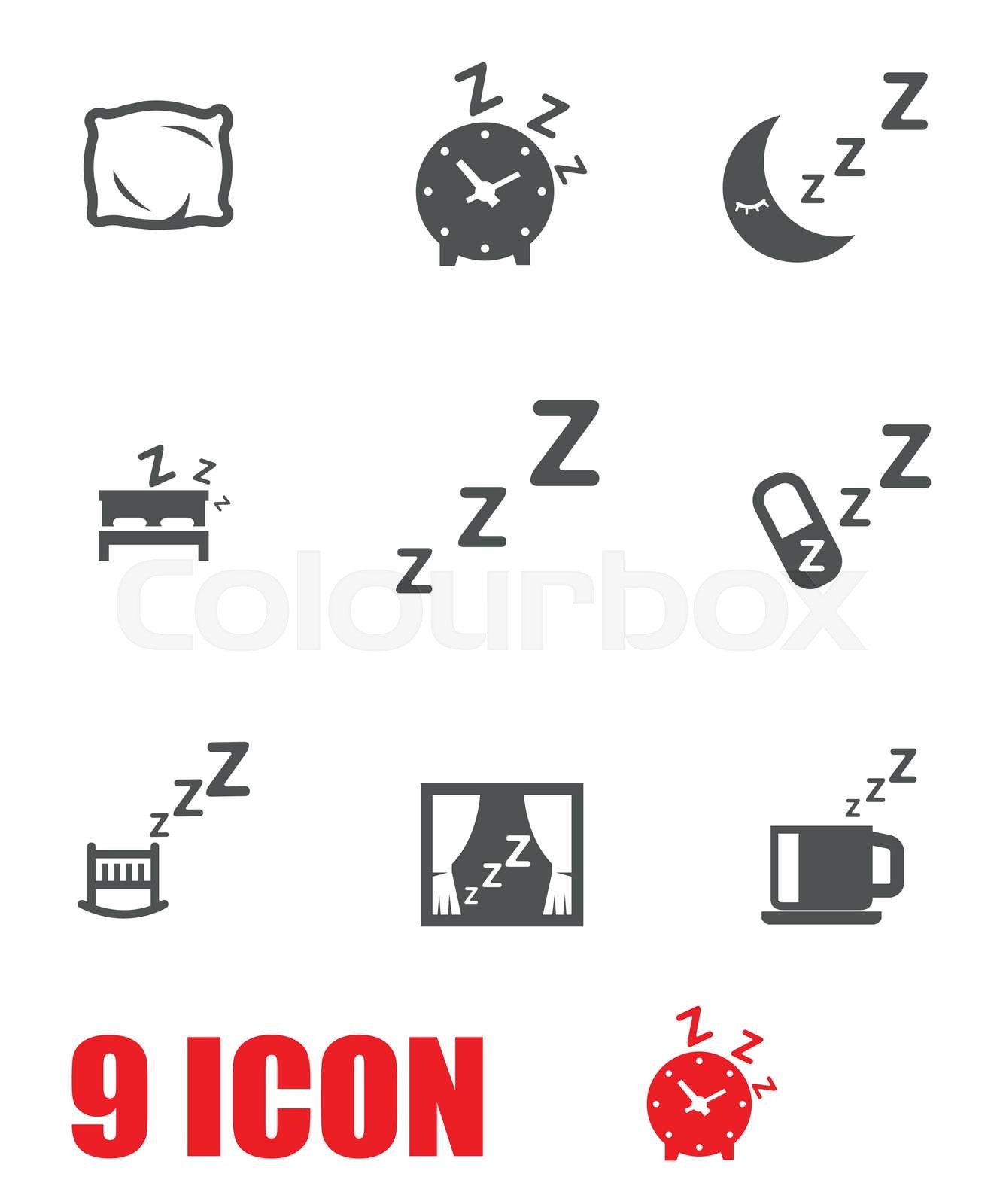 Vector grey sleep icon set | Stock vector | Colourbox