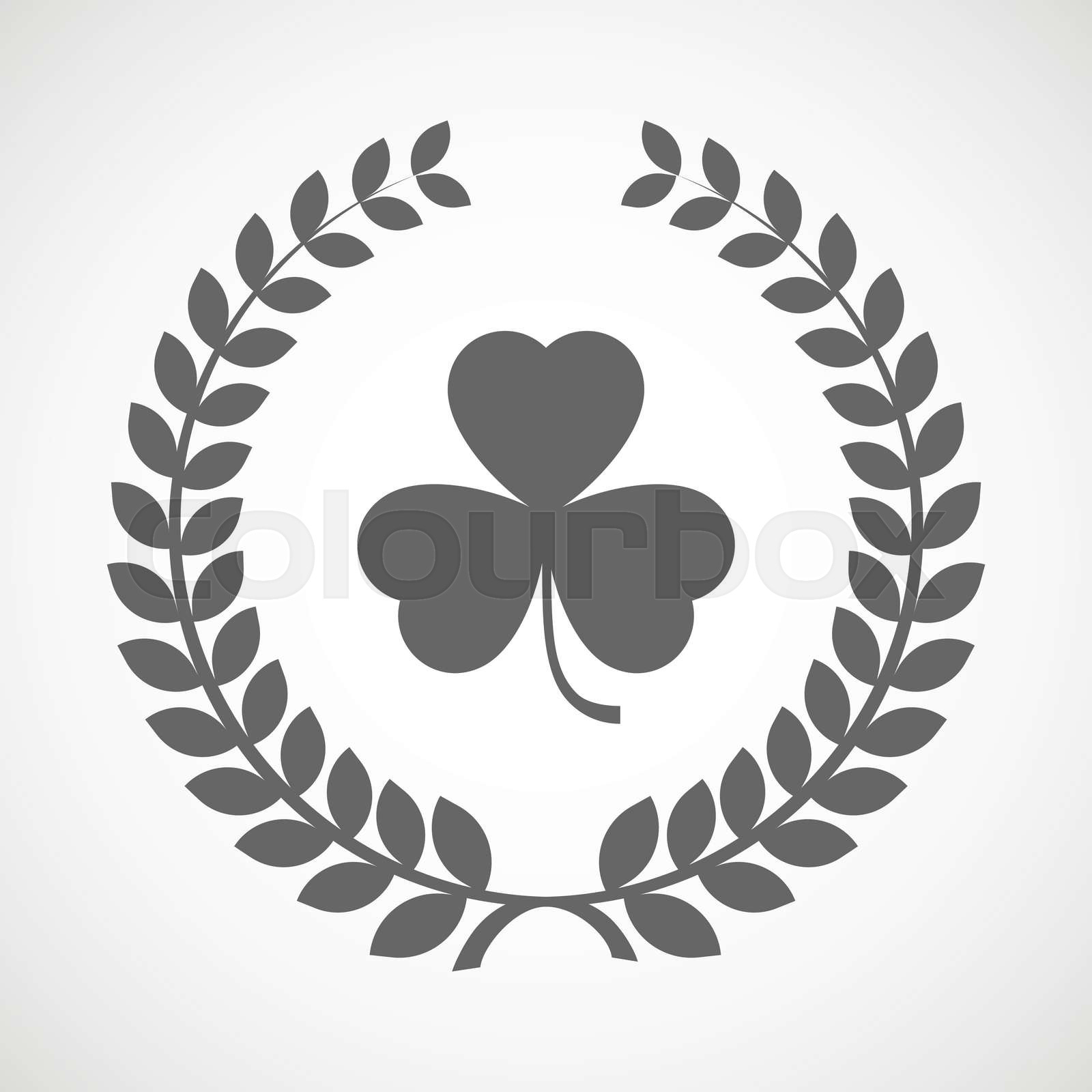 Isolated laurel wreath icon with a clover | Stock vector | Colourbox