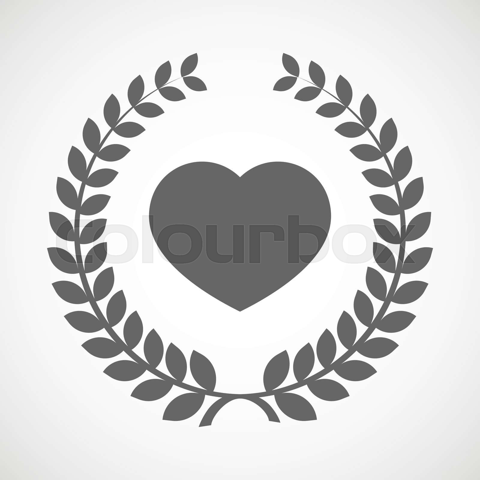 corazón, laurel, corona | Vector de archivo | Colourbox