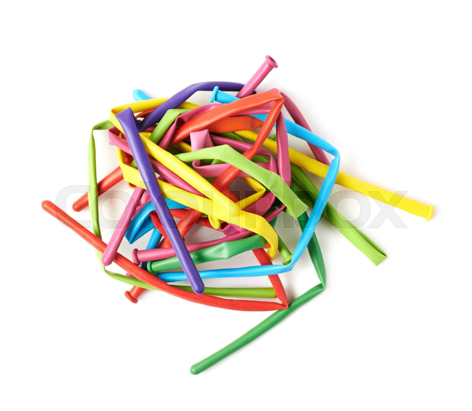 Pile of deflated animal baloons isolated | Stock image | Colourbox