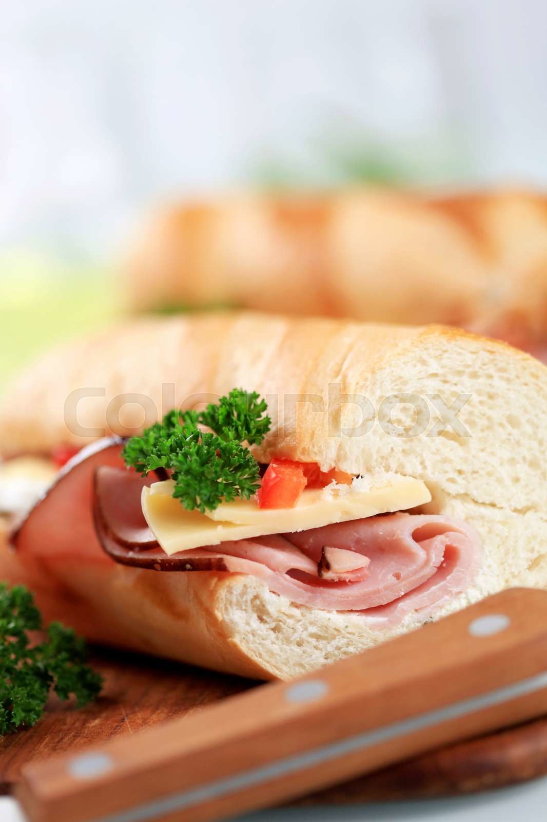Ham and cheese sub sandwich | Stock image | Colourbox