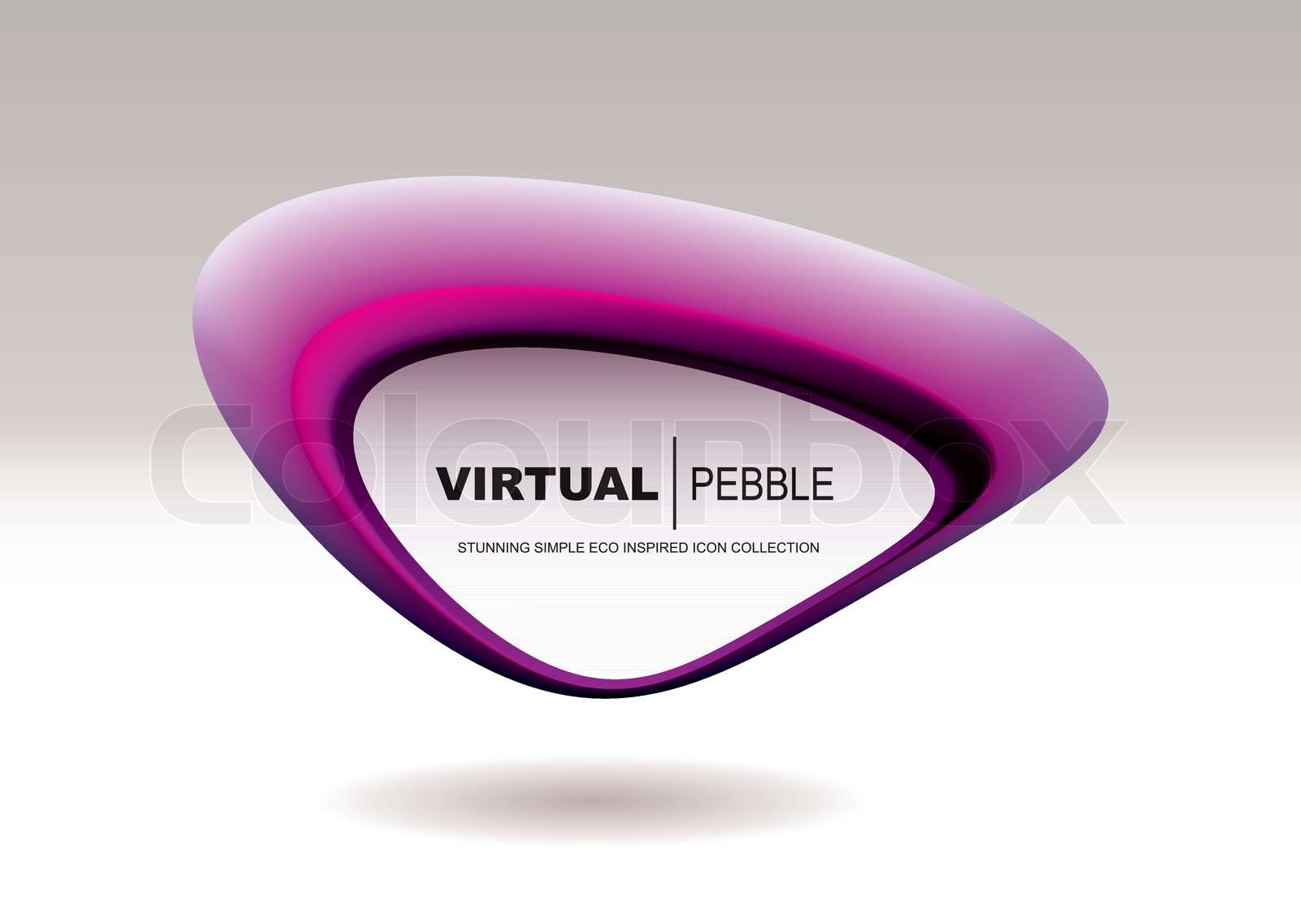 Brightly coloured blob icon in pink or purple with text area | Stock ...