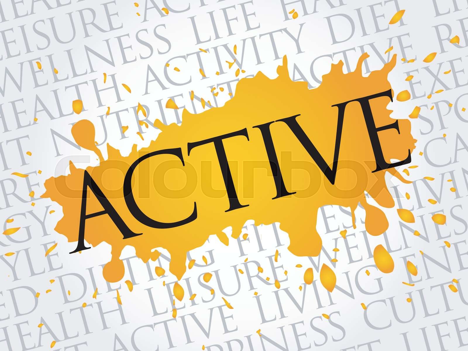 ACTIVE word cloud, fitness | Stock vector | Colourbox