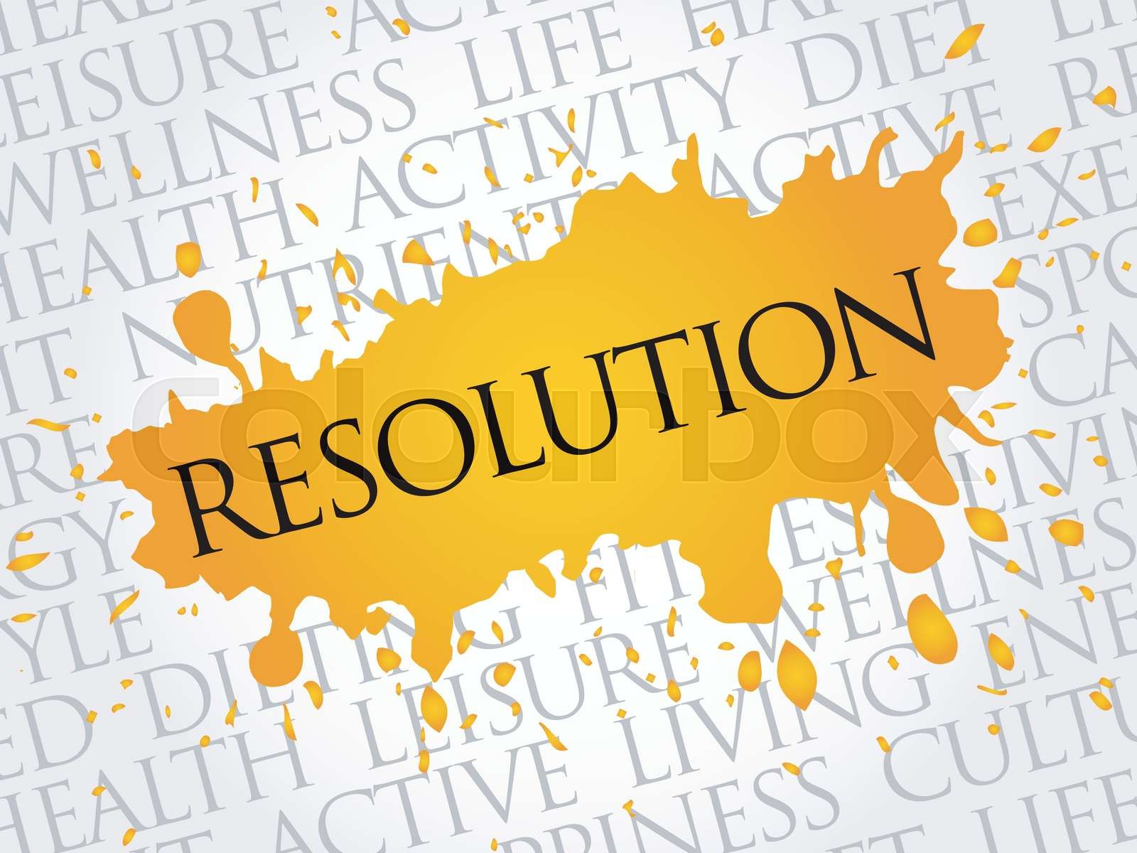 RESOLUTION word cloud, fitness, sport | Stock vector | Colourbox
