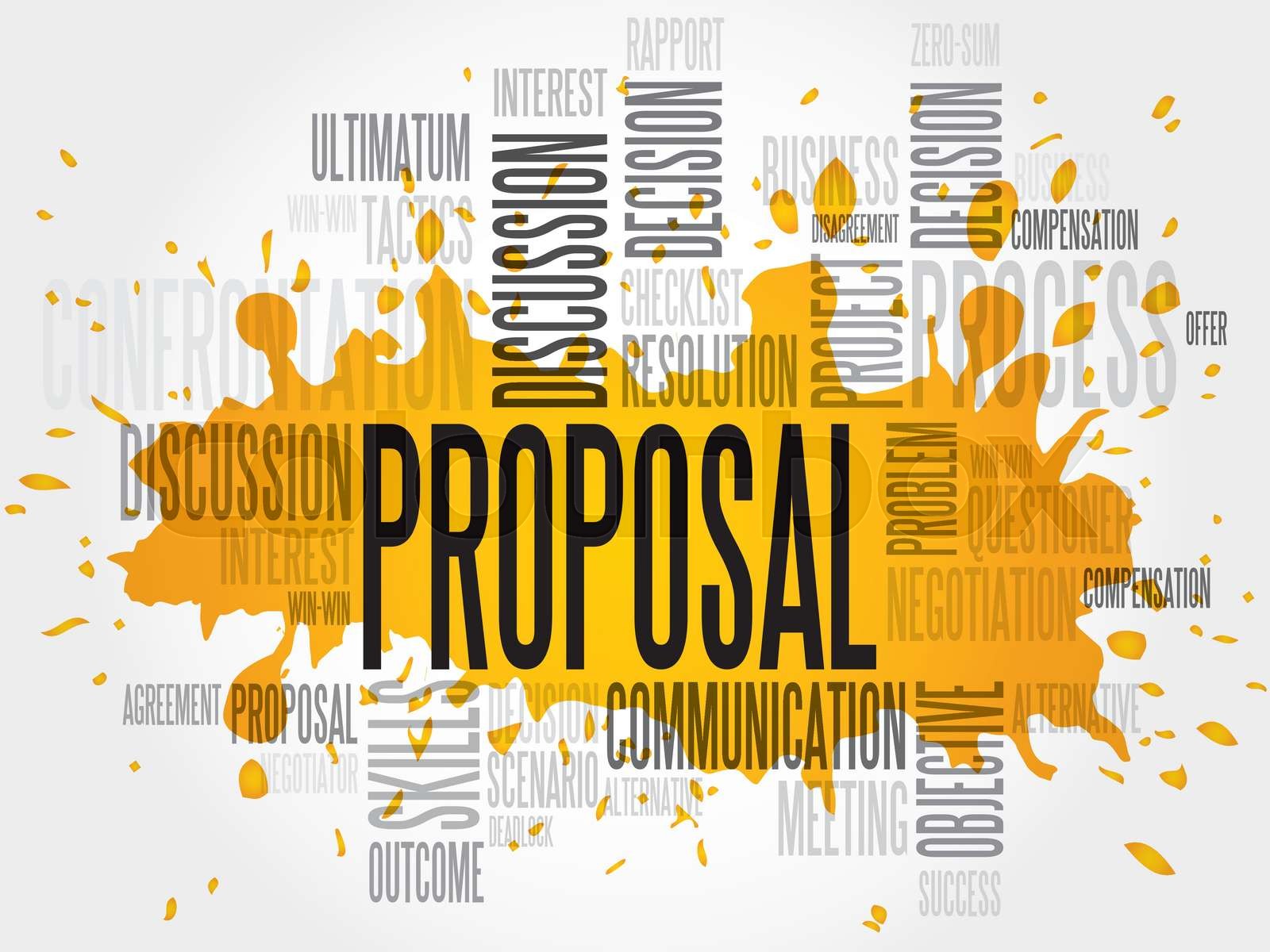 Proposal word cloud | Stock vector | Colourbox