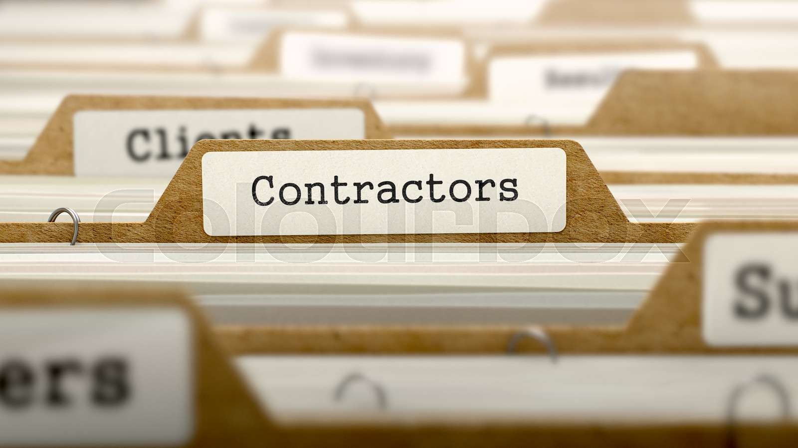 Contractors Concept on Folder. | Stock image | Colourbox