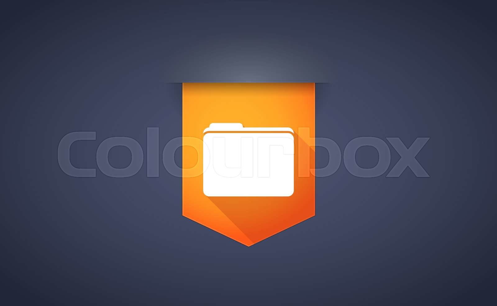 Long shadow ribbon icon with a folder | Stock vector | Colourbox