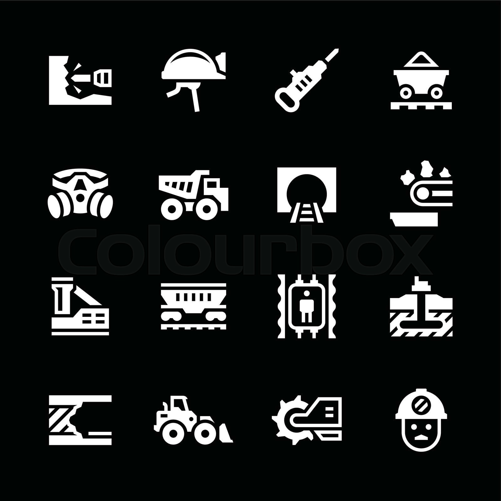Set icons of mining | Stock vector | Colourbox
