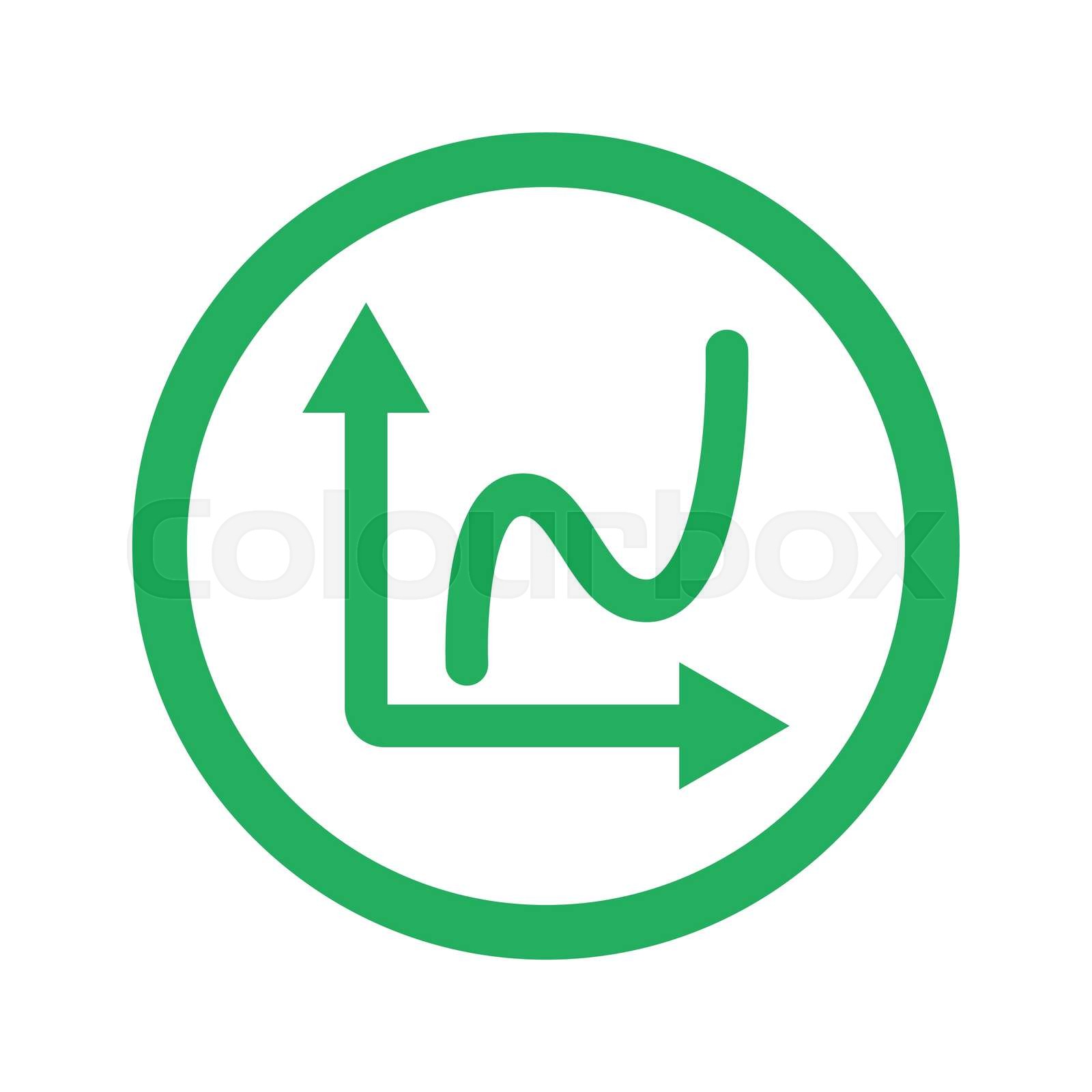 Flat green Graph icon and green circle | Stock vector | Colourbox
