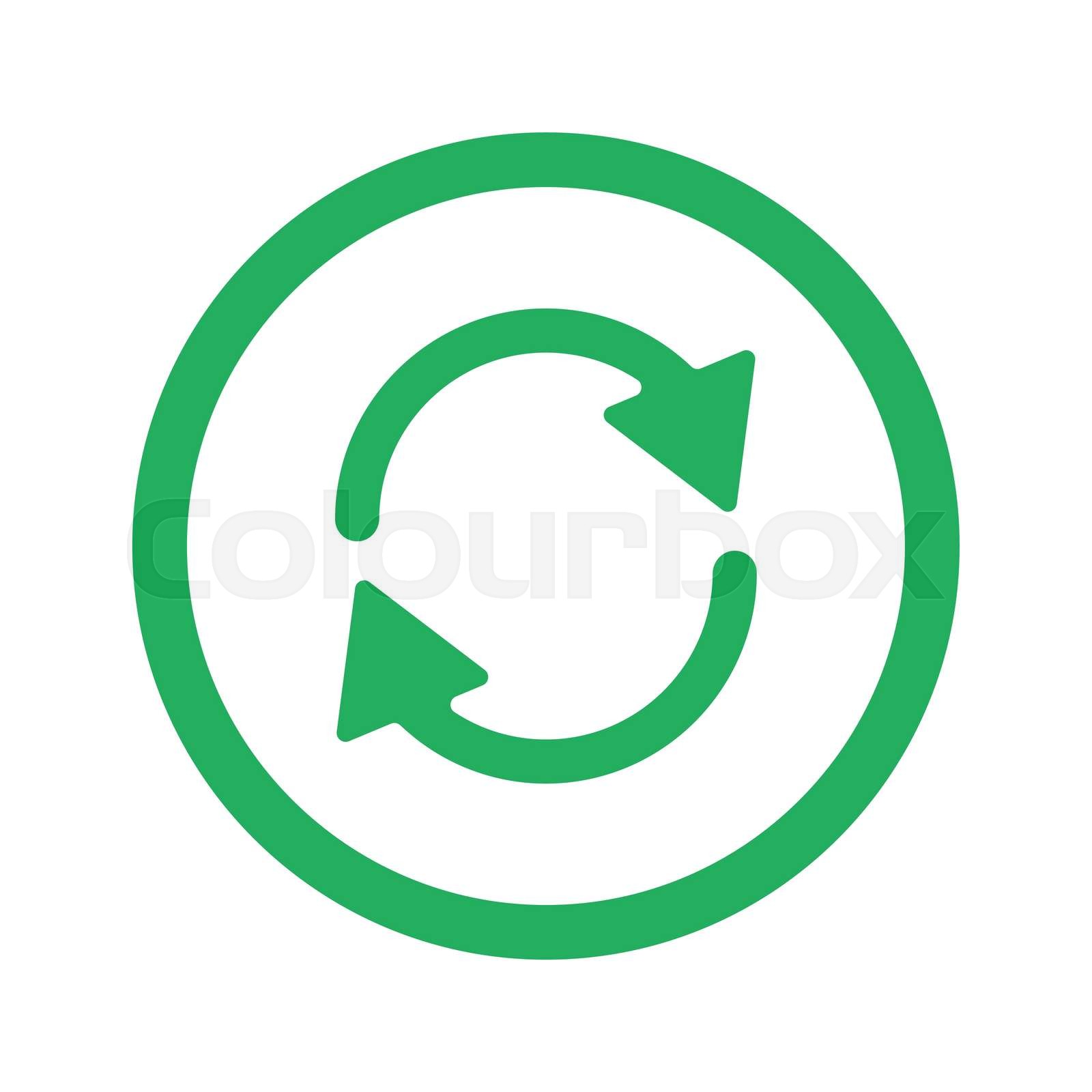 Flat green Refresh icon and green circle | Stock vector | Colourbox