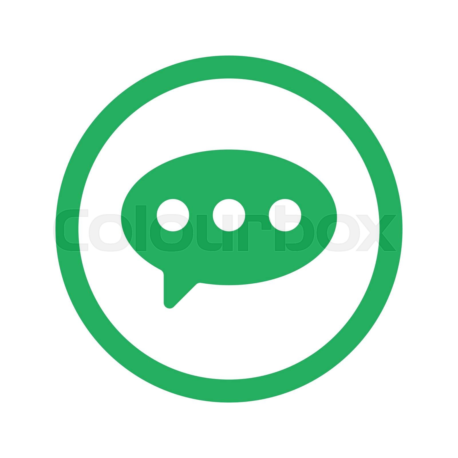 Flat green Comment icon and green circle | Stock vector | Colourbox