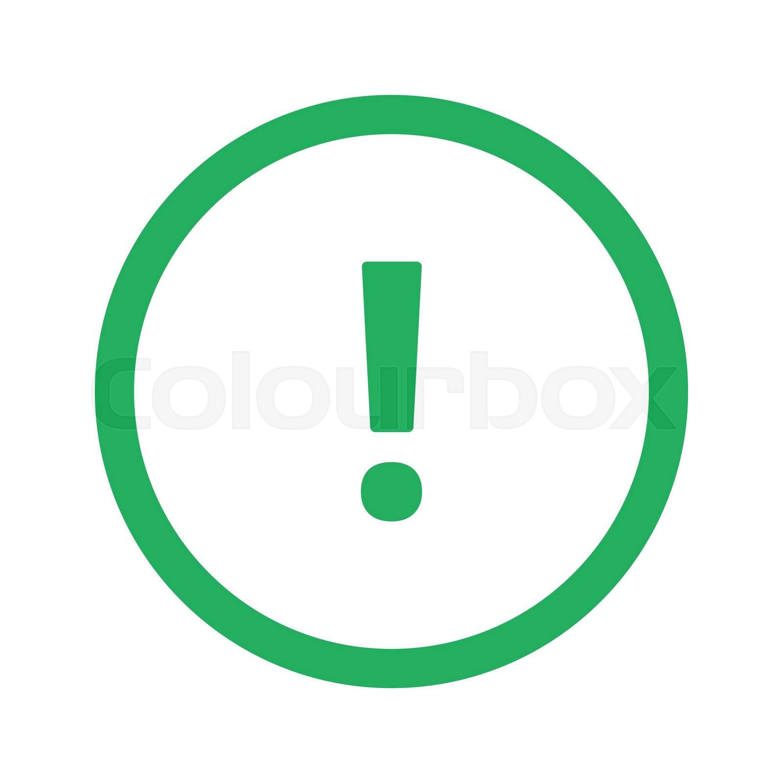 Flat green Exclamation Mark icon and green circle | Stock vector ...