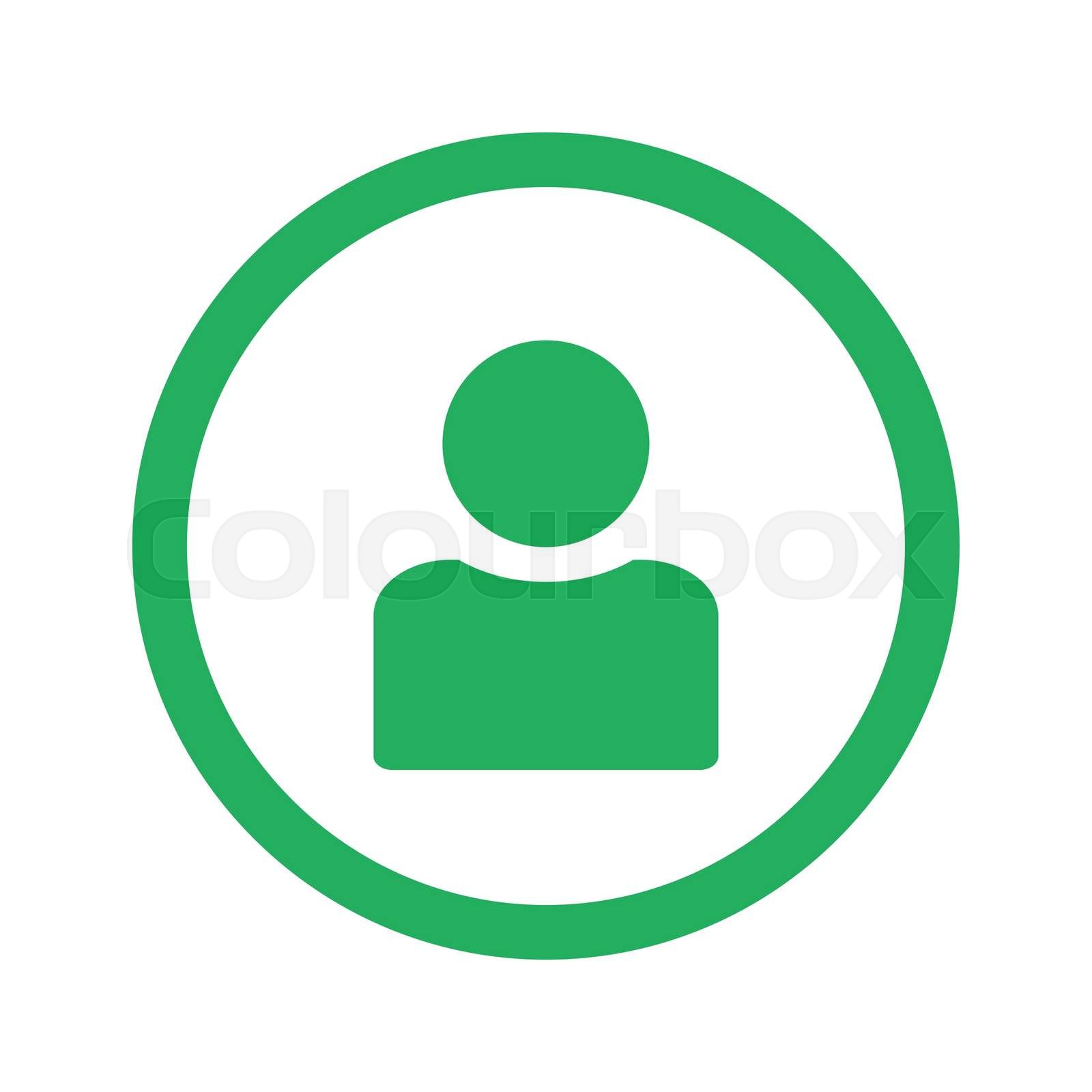 Flat green Profile icon and green circle | Stock vector | Colourbox