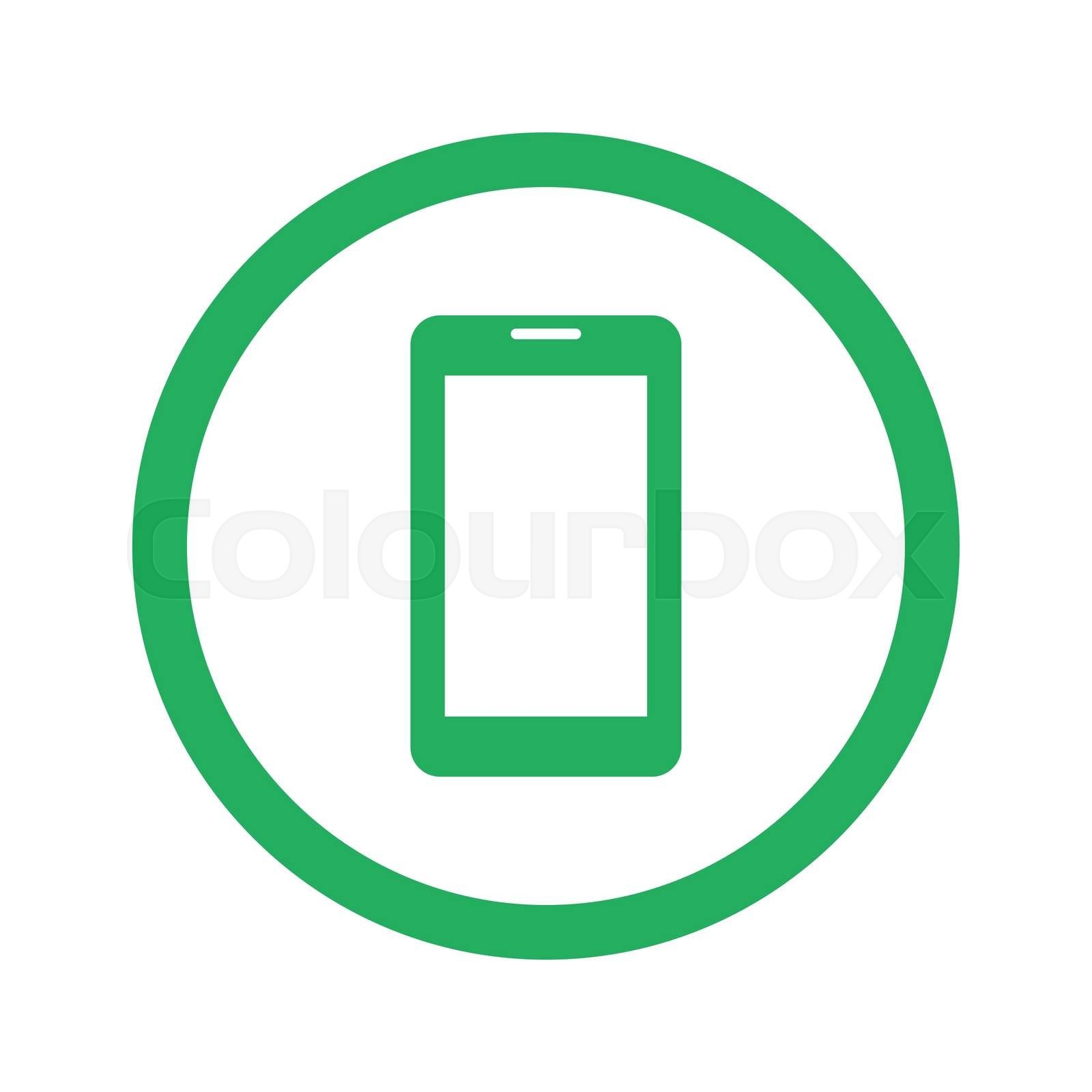 Flat Green Mobile Phone Icon And Green Circle Stock Vector Colourbox