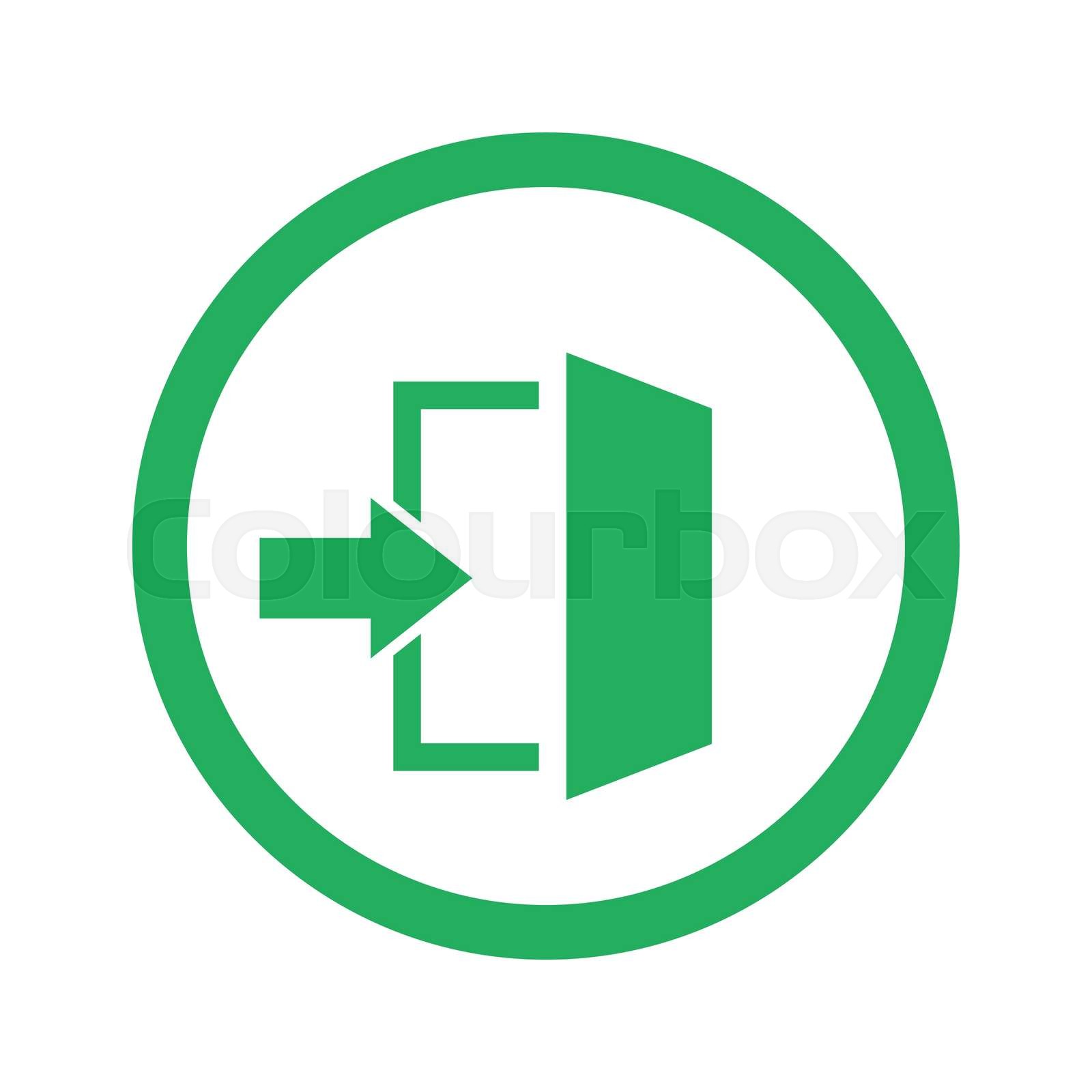 Flat green Enter icon and green circle | Stock vector | Colourbox