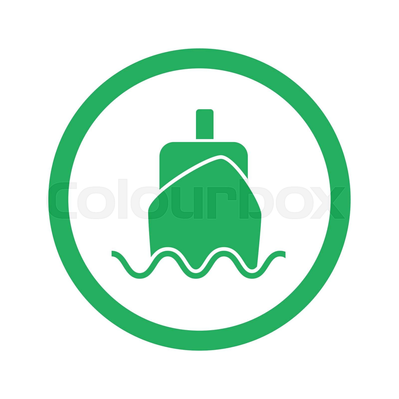 Flat green Boat icon and green circle | Stock vector | Colourbox