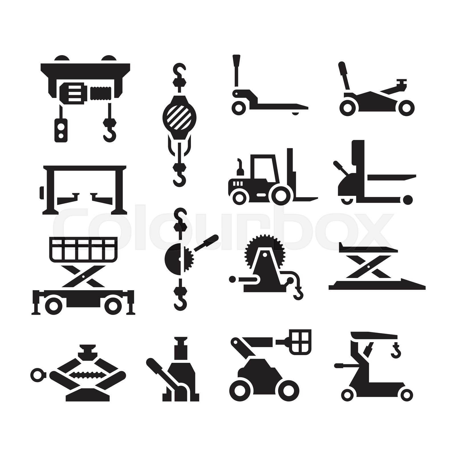 Set icons of lifting equipment | Stock vector | Colourbox