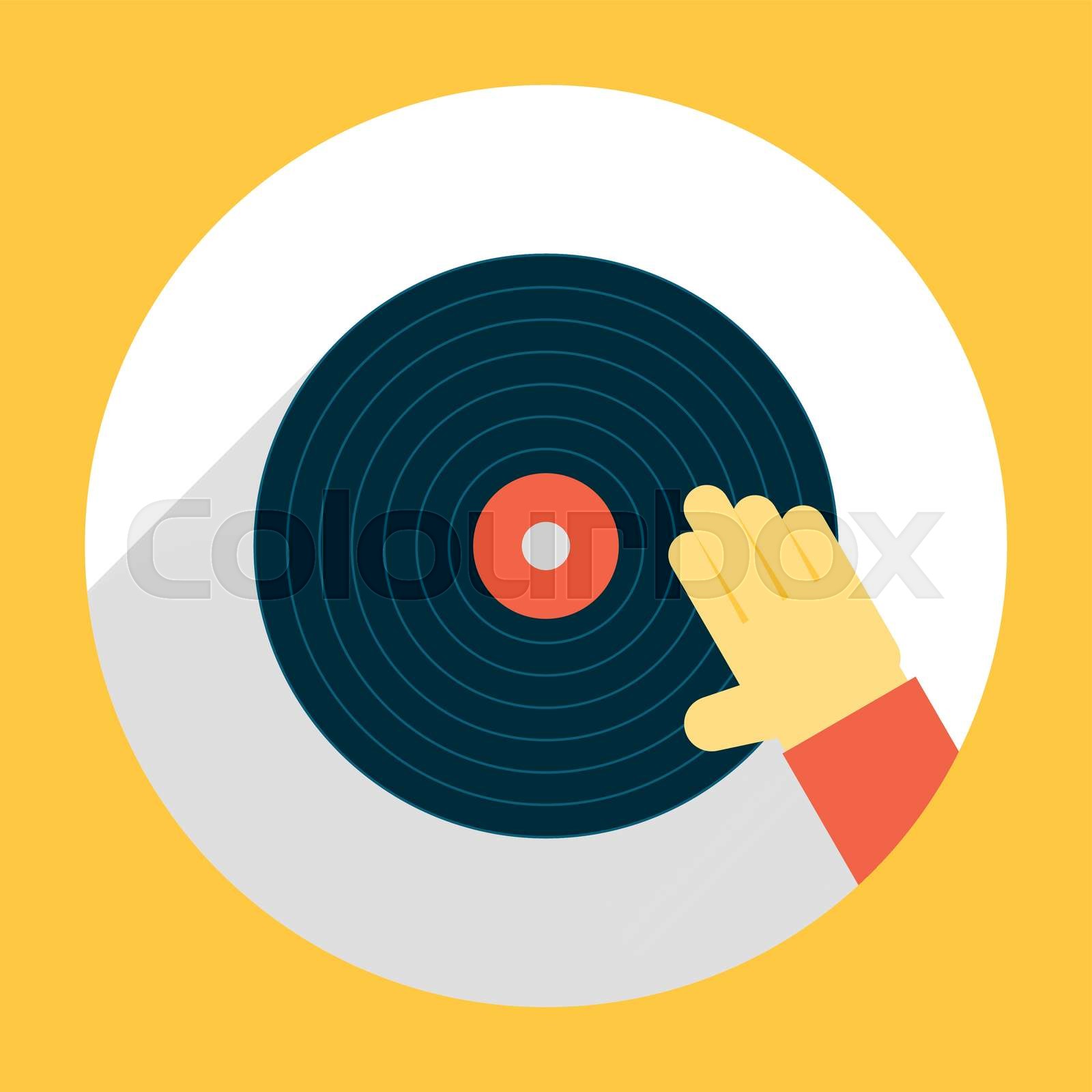 Hand Scratching Vinyl Record | Stock vector | Colourbox
