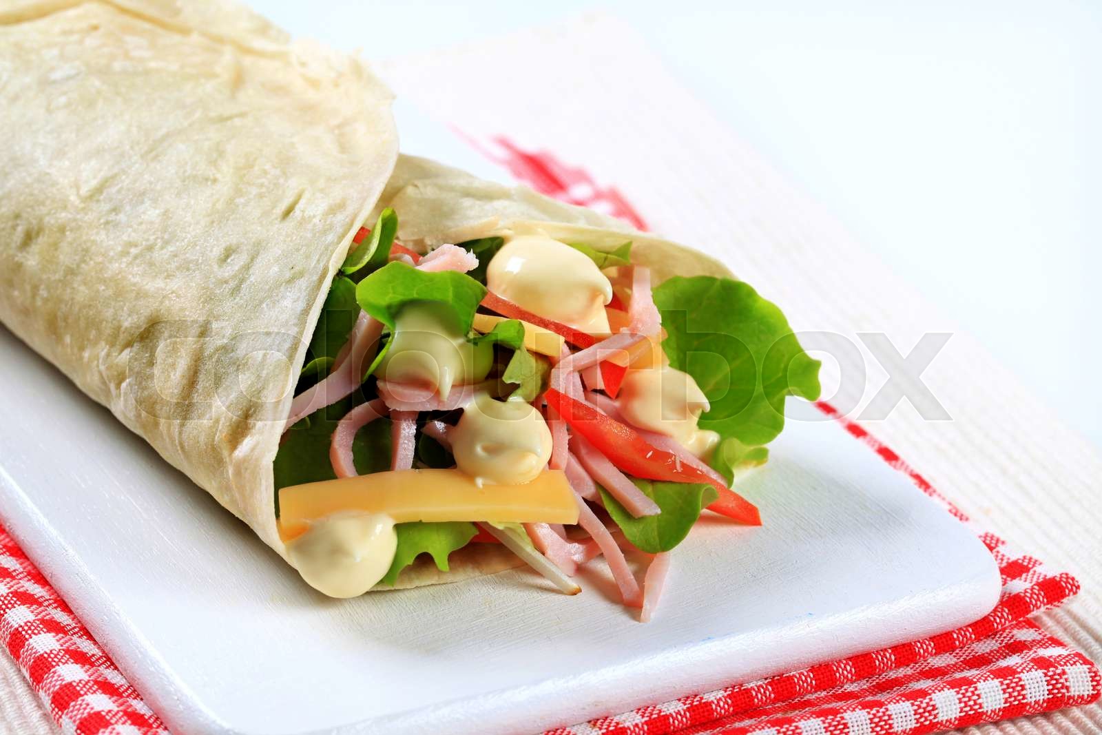 Easy ham and cheese wrap | Stock image | Colourbox