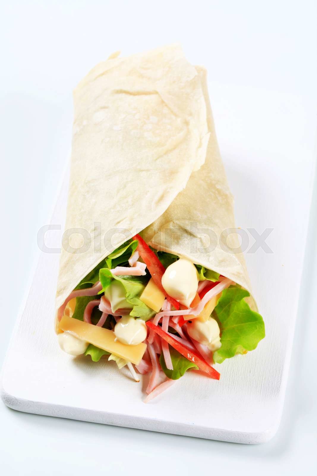 Ham and cheese salad wrap | Stock image | Colourbox