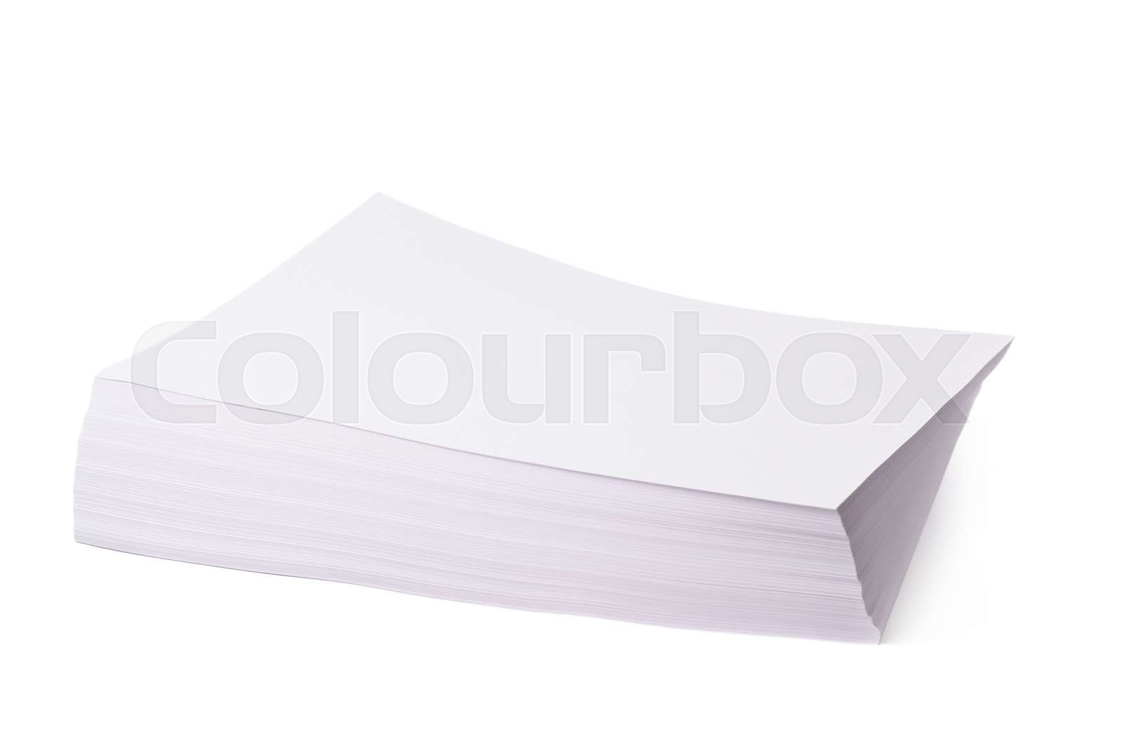 Pile of office paper sheets isolated | Stock image | Colourbox