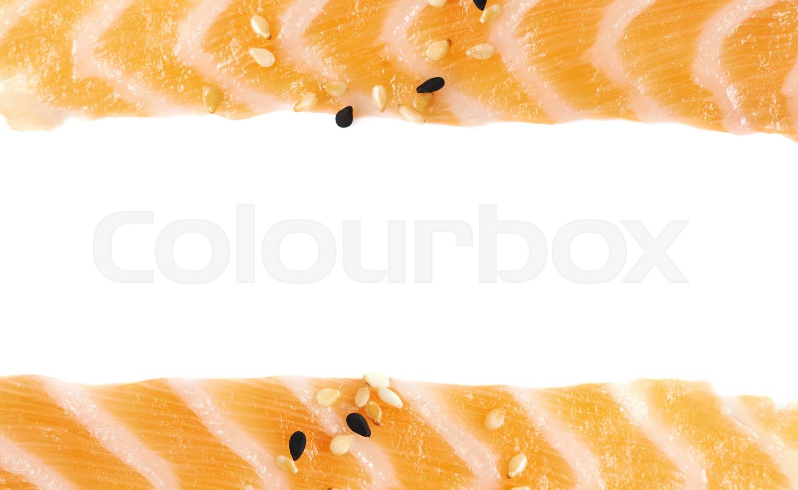 Slice of salmon as borders | Stock image | Colourbox