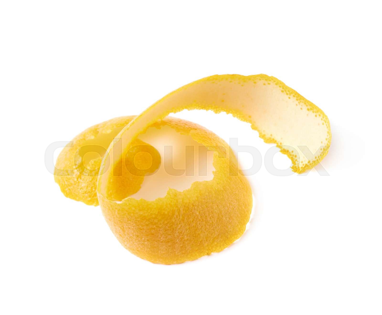 Curl of orange peel isolated | Stock image | Colourbox