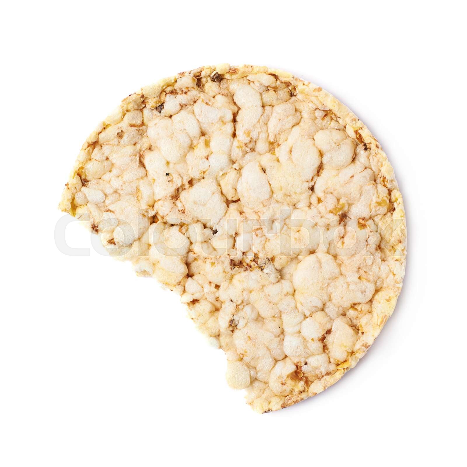 Bitten rice cracker isolated | Stock image | Colourbox
