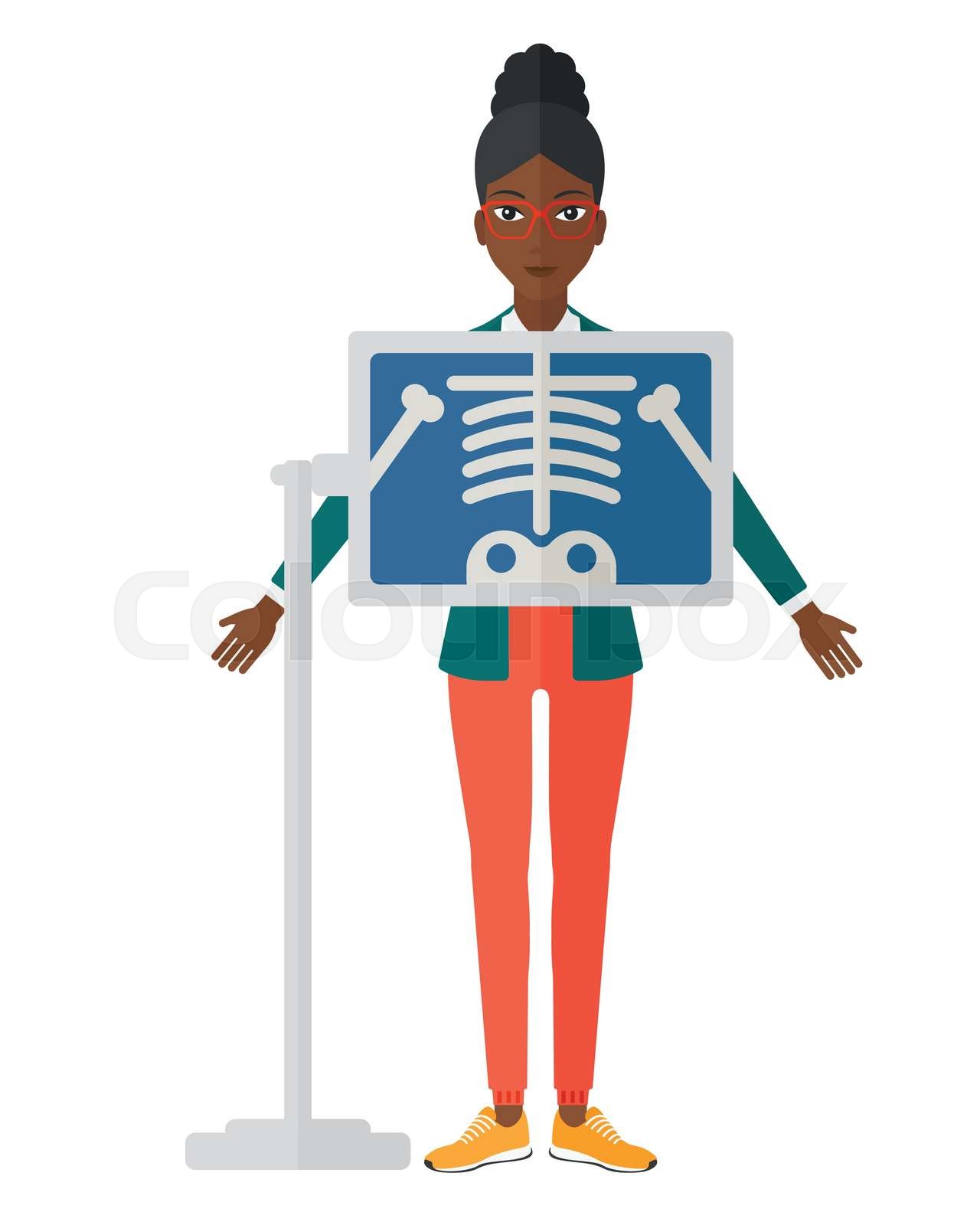 Patient during x-ray procedure. | Stock vector | Colourbox