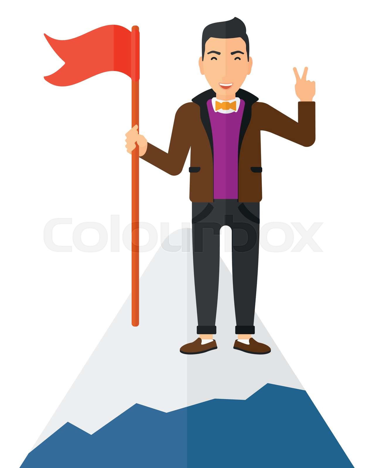 Cheerful leader man. | Stock vector | Colourbox
