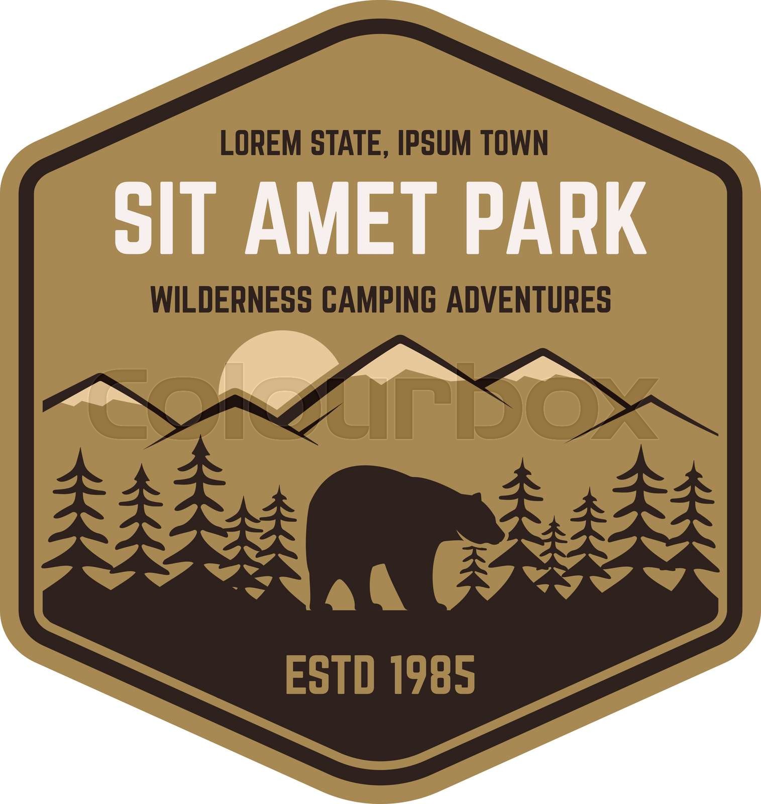 National park vintage badge. Mountain explorer label. Outdoor adventure ...