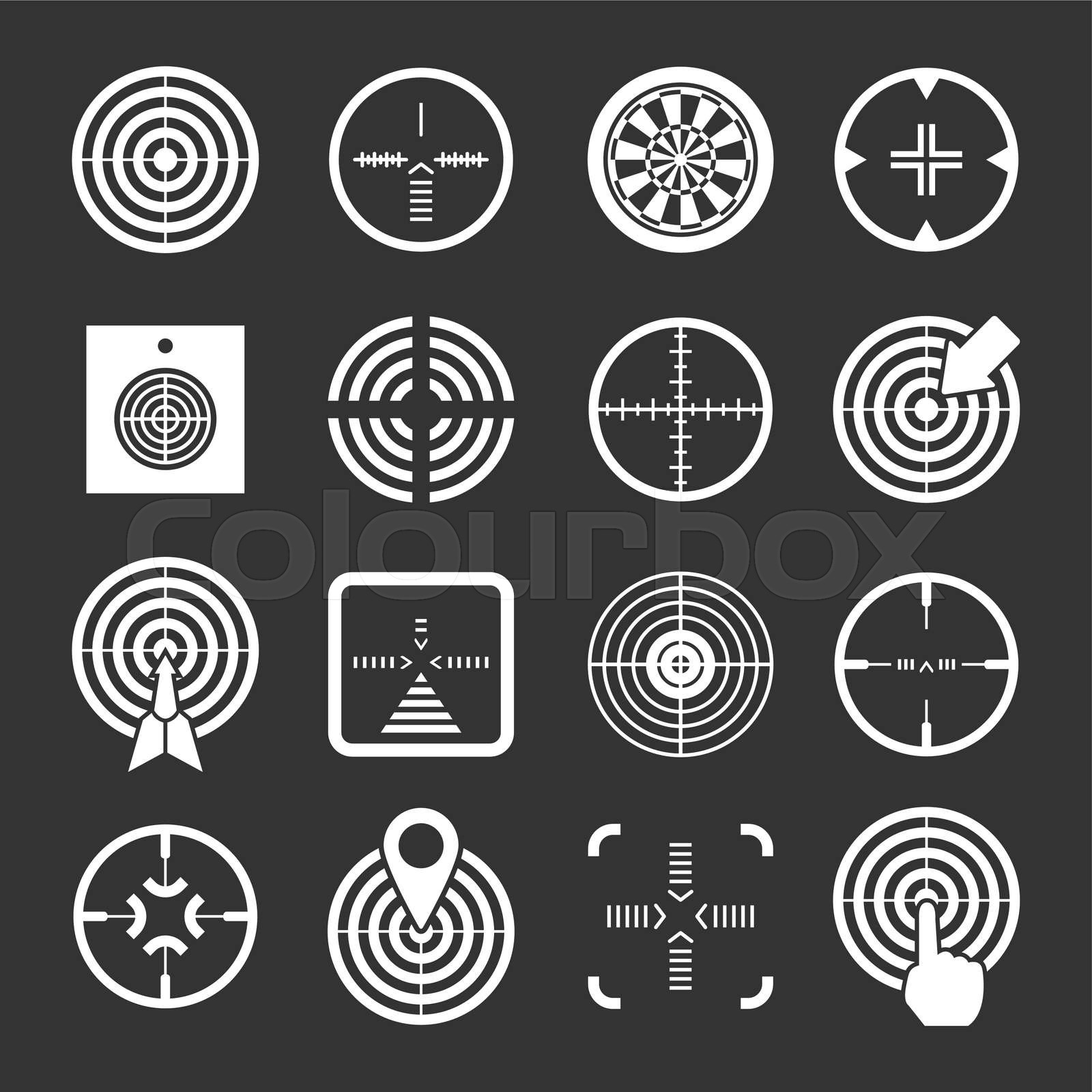 Set icons of target and sights | Stock vector | Colourbox