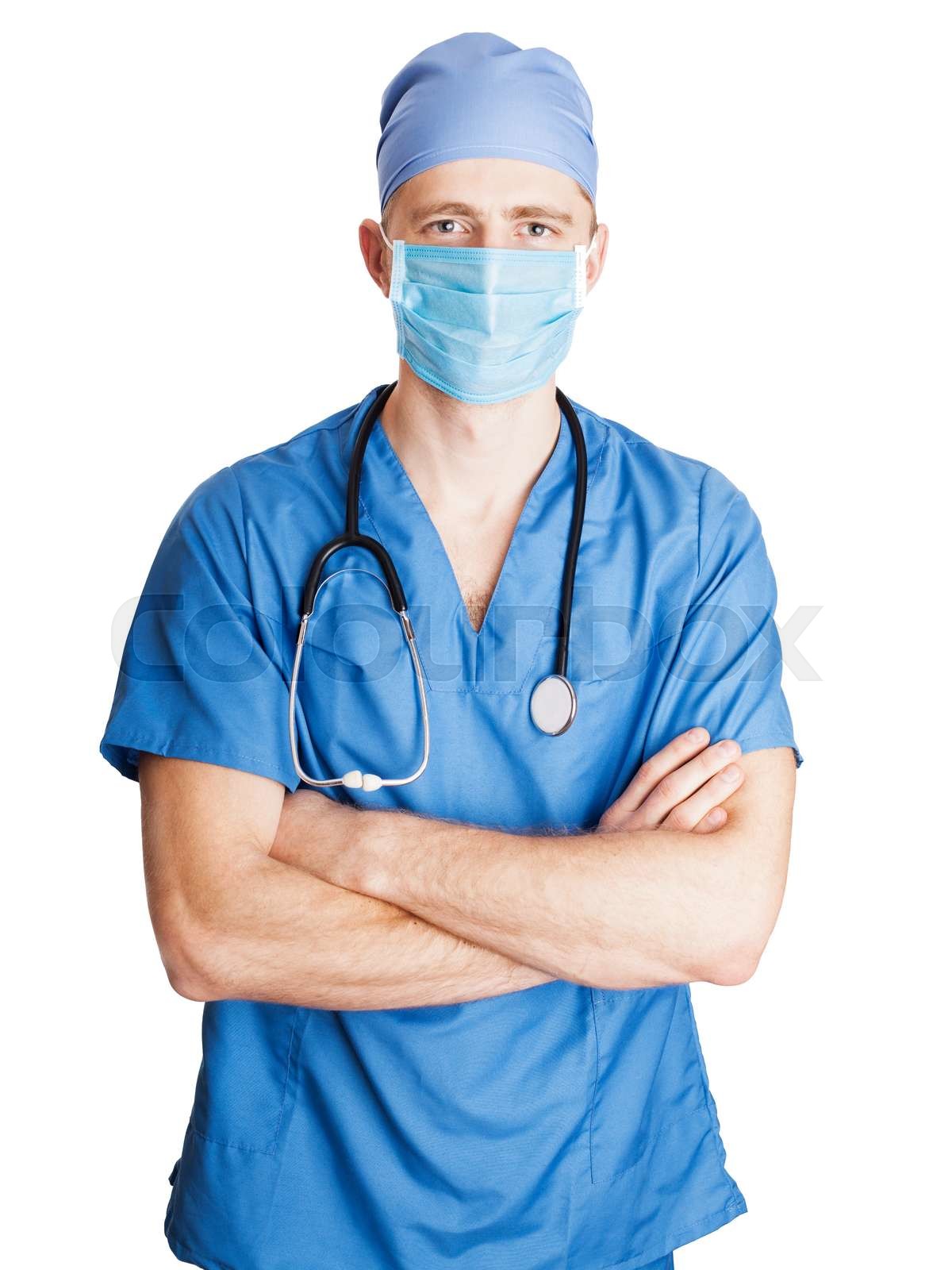 doctor man standing with hands crossed | Stock image | Colourbox