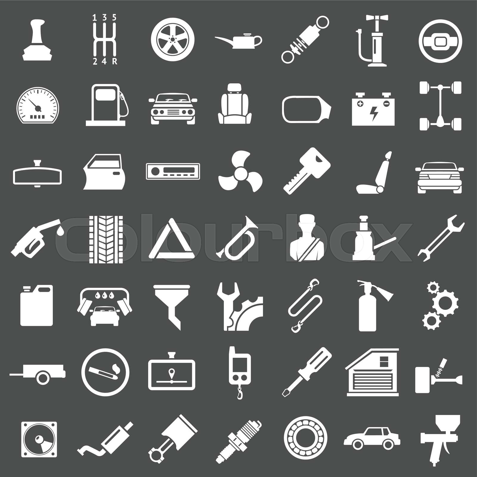Set icons of auto, car parts, repair and service | Stock vector | Colourbox