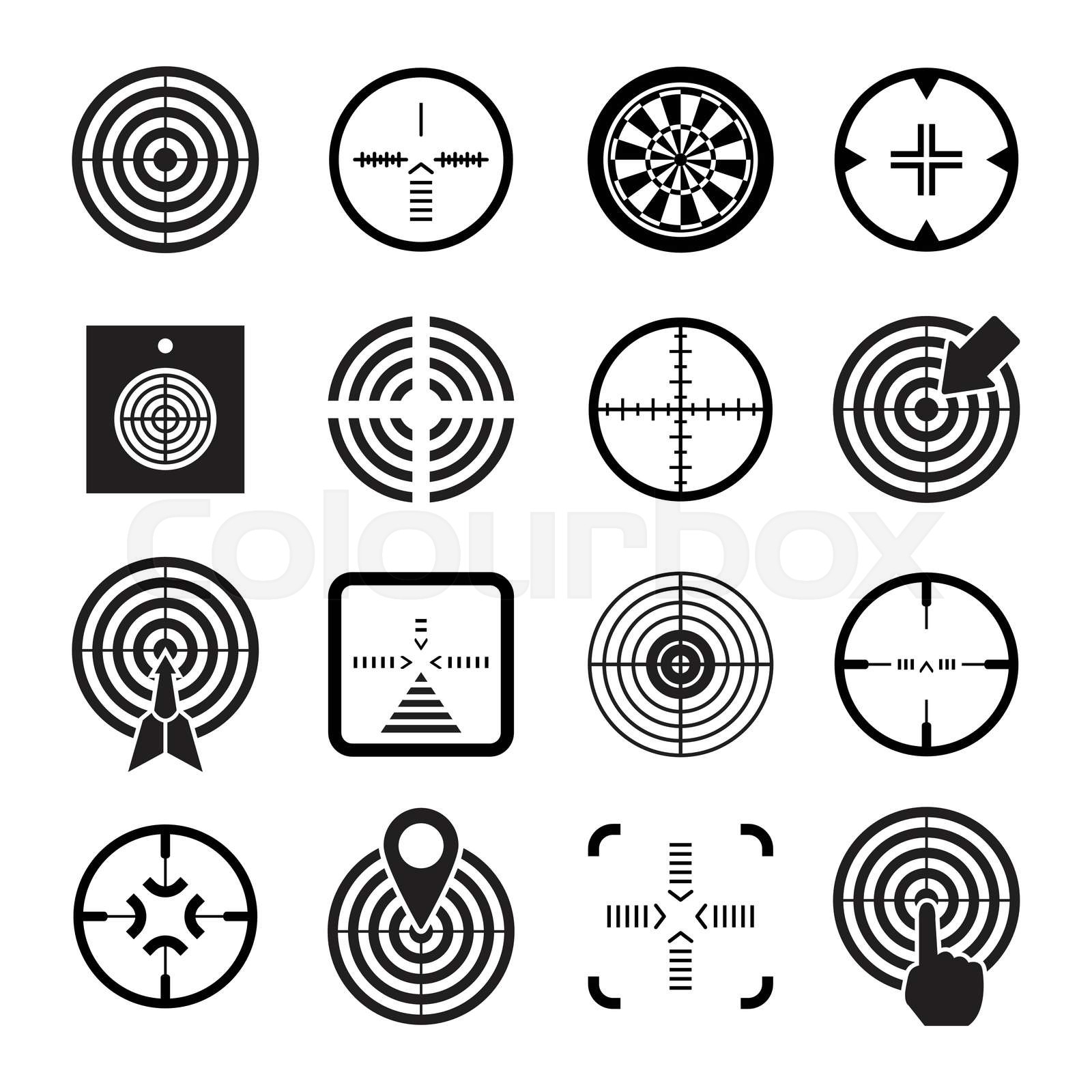 Set icons of target and sights | Stock vector | Colourbox