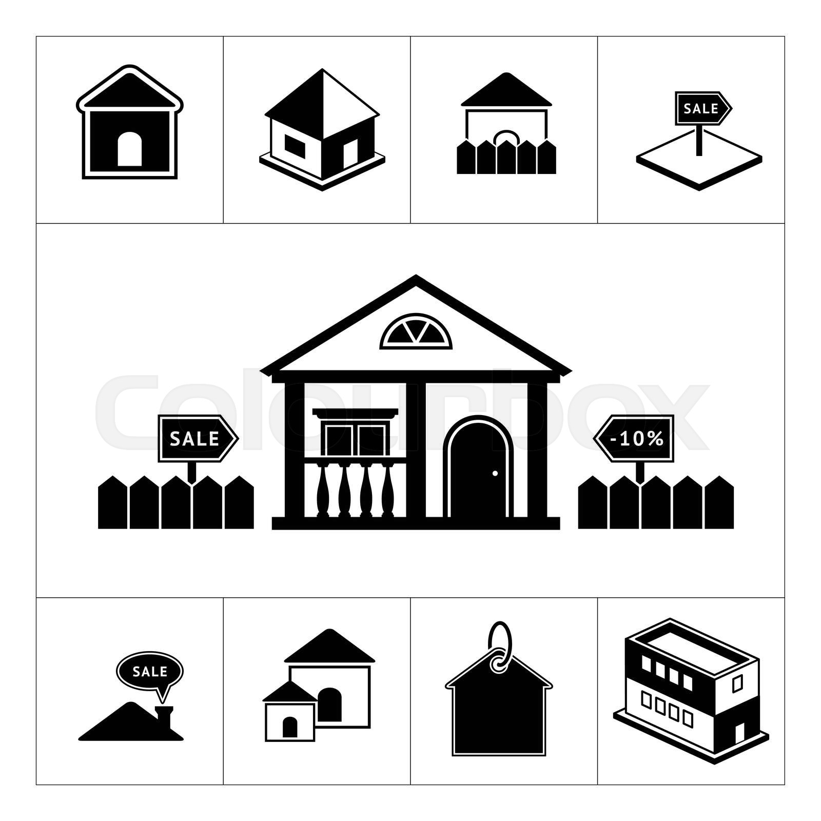Set of house icons. Real estate and building collection | Stock vector ...