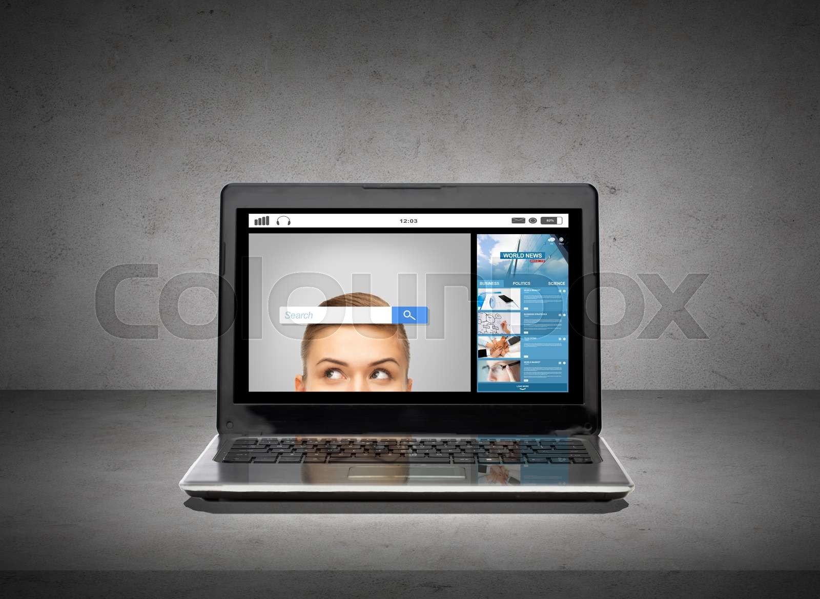 laptop with internet browser search bar on screen | Stock image | Colourbox