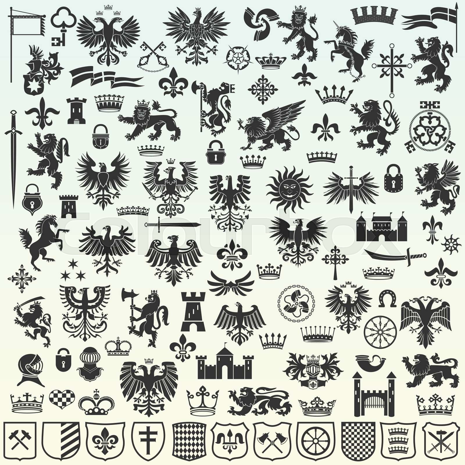 Heraldic Design Elements | Stock vector | Colourbox