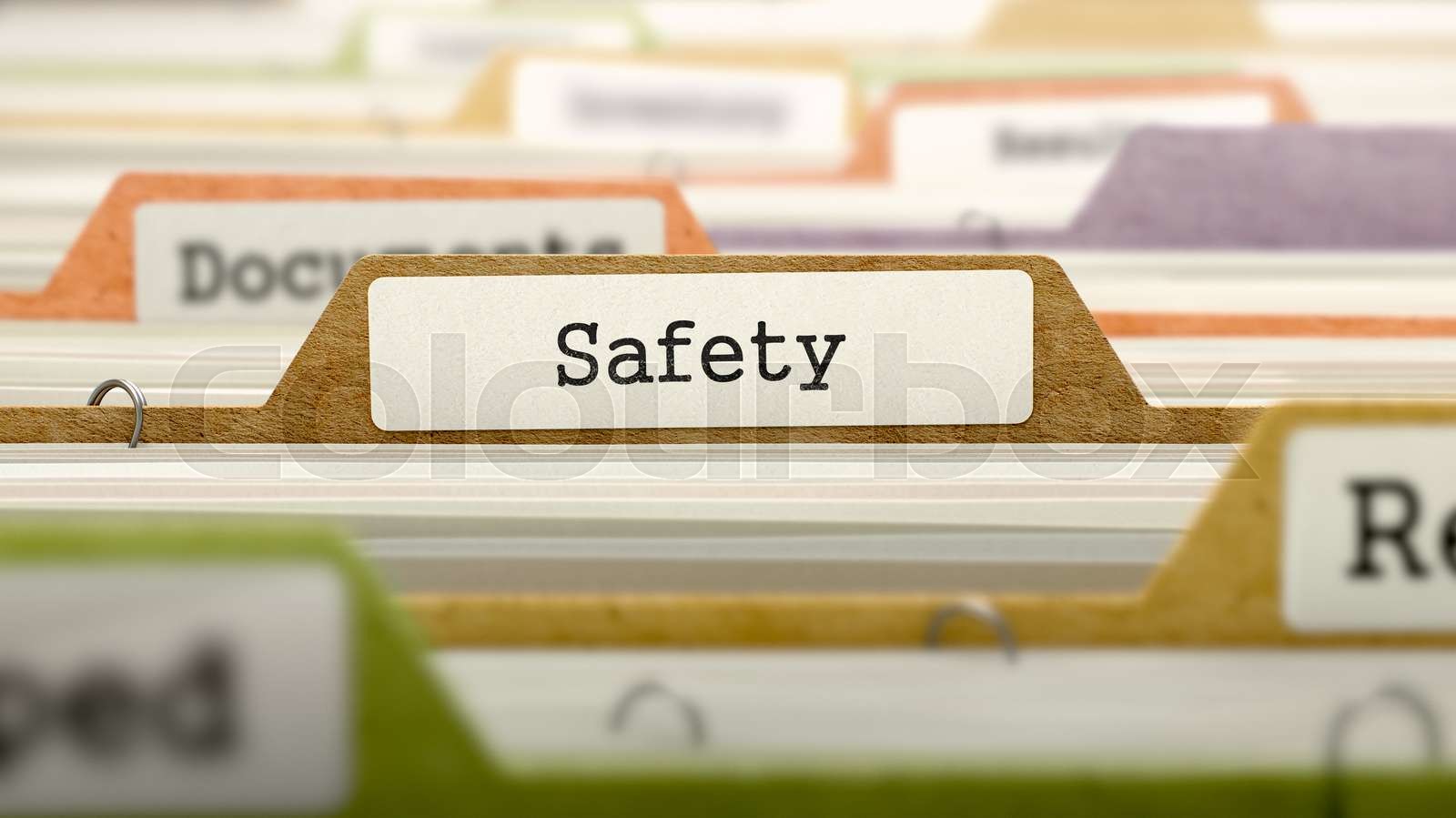 Folder in Catalog Marked as Safety. | Stock image | Colourbox